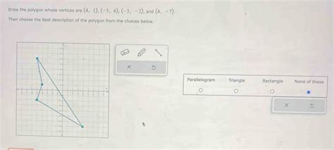 Solved Draw The Polygon Whose Vertices Are 41 56 5 2