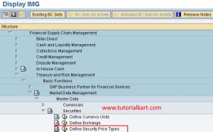 SAP FSCM Define Security Price Types In SAP