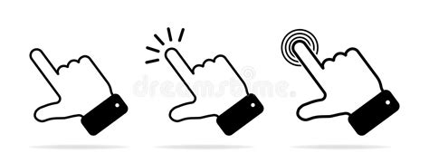 Hand Pointer Icon Finger Click Pointer Click Cursor Arrow Icon