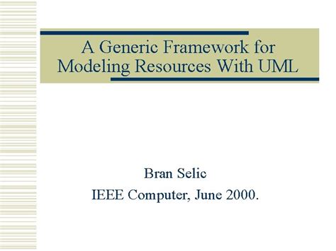 An Introduction To Uml Modeling Resources Using Uml