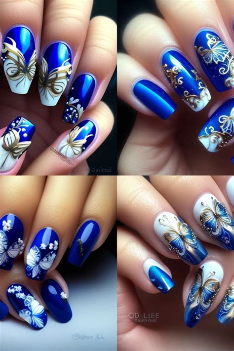 10 Royal Blue Nails With Butterflies For Stunning New Look Artofit