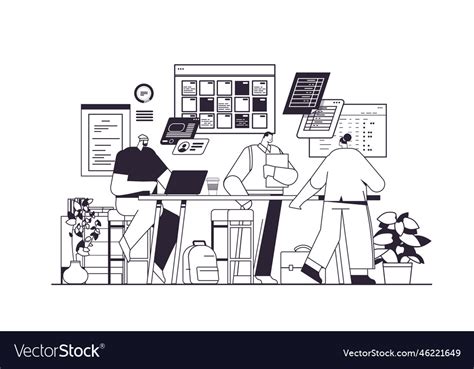 Businesspeople Team Analyzing Financial Data Vector Image