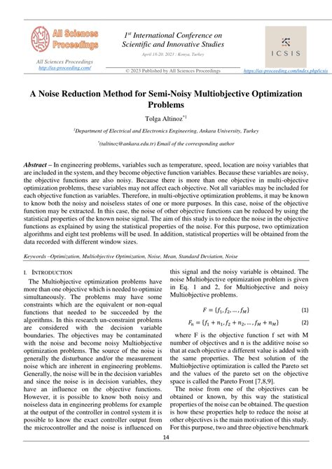 Pdf A Noise Reduction Method For Semi Noisy Multiobjective Optimization Problems
