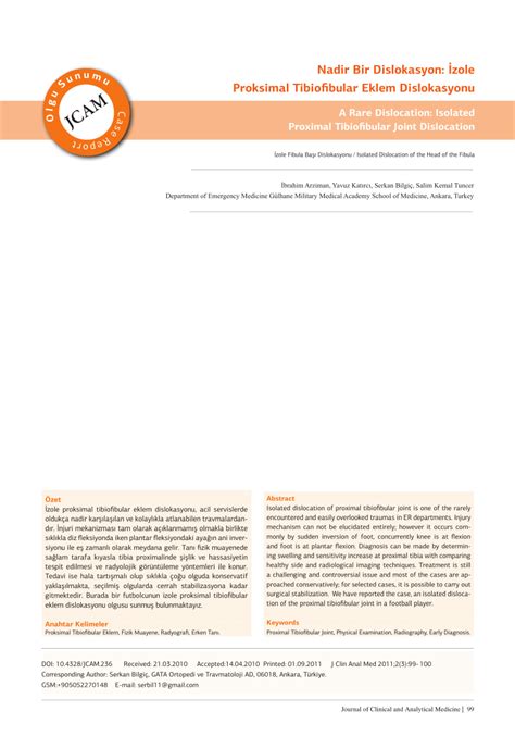 Pdf A Rare Dislocation Isolated Proximal Tibiofibular Joint Dislocation
