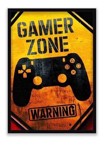 Quadros Gamer Nerd Geek Jogos Quarto Moldura Grande 63x43cm Parcelamento Sem Juros
