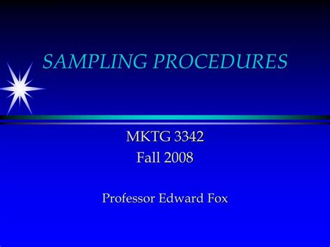 PPT SAMPLING PROCEDURES PowerPoint Presentation Free Download ID