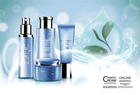 럭셔리 화장품 병 패키지 피부 케어 크림 뷰티 화장품 제품 포스터 Bokeh 및 물 배경 3차원 형태에 대한 스톡 벡터 아트 및 기타 이미지 Istock