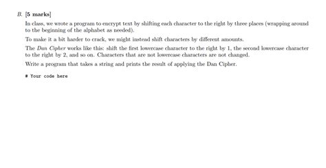 Solved B 5 Marks In Class We Wrote A Program To Encrypt Chegg