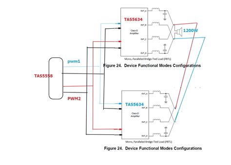 Tas5634：how To Connect 2 Tas5634 Devices Output 1200w In Pbtl Mode Audio Forum Audio Ti