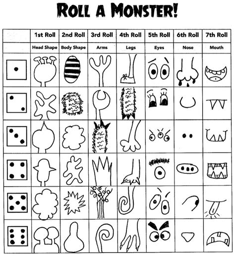 Roll A Monster Printable