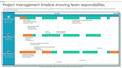 Project Management Timeline Showing Team Responsibilities Ppt Sample