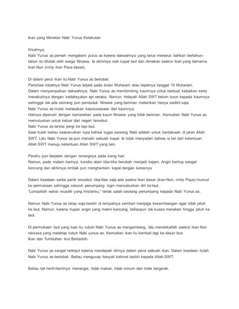 Ikan Yang Menelan Nabi Yunus Ketakutan Pdf