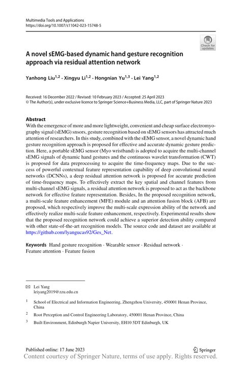 A Novel Semg Based Dynamic Hand Gesture Recognition Approach Via Residual Attention Network
