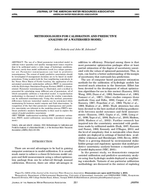 Pdf Methodologies For Calibration And Predictive Analysis Of A