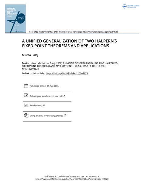 Pdf A Unified Generalization Of Two Halperns Fixed Point Theorems