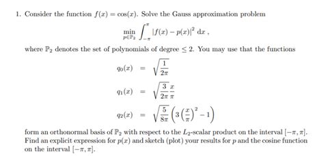 Answered 1 Consider The Function Fx Cosx Bartleby