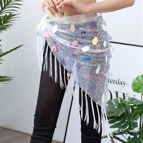 2019 New Belly Dance Clothes Accessories Mesh Long Tassel Triangle Belt