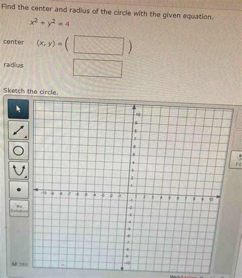 Find The Center And Radius Of The Circle With The Given Equation X2y24 Center Xy Math
