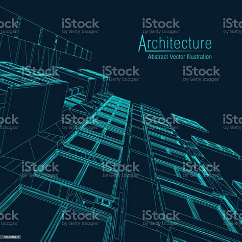 아키텍처 라인 배경입니다 건물 구성 스케치 벡터 추상화 현대 도시 3d 프로젝트 기술 기하학적 그리드 와이어 블루프린트 하우스 디지털 건축가 혁신 와이어프레임 3차원 형태에