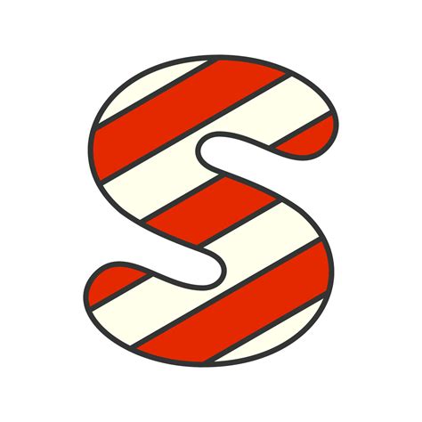 Letter S Candy Cane Vector Illustration 12748451 Vector Art At Vecteezy