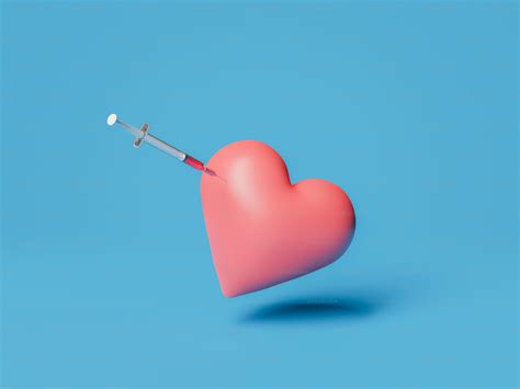 주사기가 꽂혀있는 심장 발렌타인 사랑 건강 예방 접종 및 예방 접종의 개념 3d 렌더링 사진 Unsplash의 심장 이미지