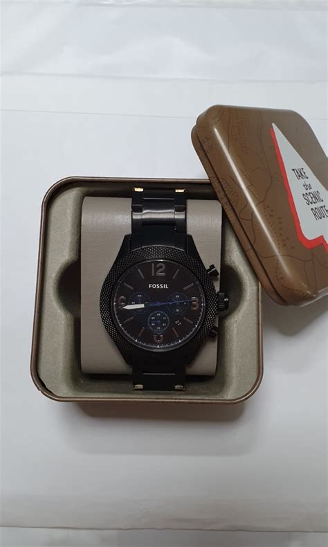 Fossil Black Chronograph Stainless Steel Mobile Phones Gadgets Wearables Smart Watches On
