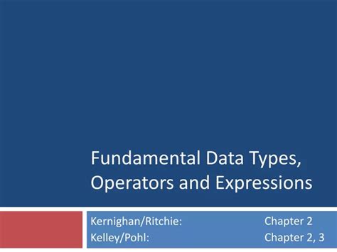 Ppt Fundamental Data Types Operators And Expressions Powerpoint