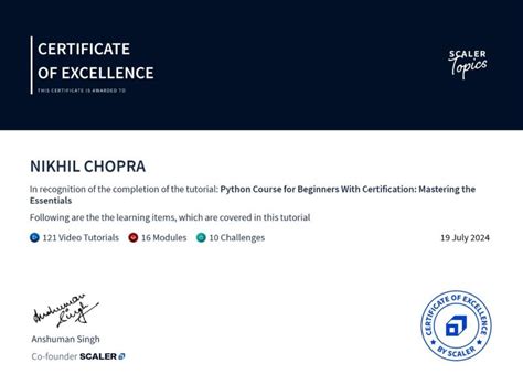 Im Thrilled To Announce That I Have Successfully Completed A Python Programming Course Nikhil