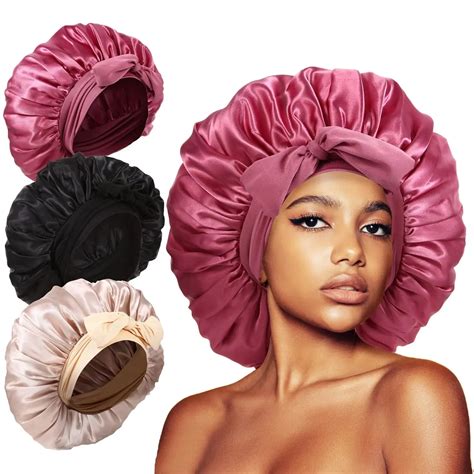 Wholesale Custom Logo Satin Silk Bonnet For Sleeping Double Layer Satin