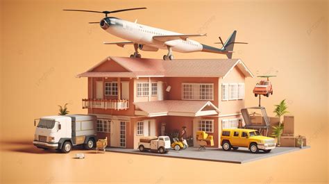 복사 공간이 있는 드론 트럭 및 오토바이 3d 일러스트레이션을 사용한 효율적인 물류 및 배송 배송 배너 배달 3d 배달