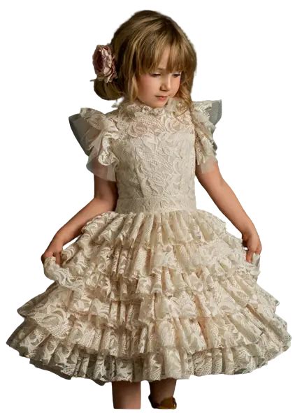 Joyanouk Joyfolie Anouk Petticoat Dress In Vintage Ivory Cadiz