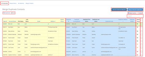 Finding Duplicate Contacts Vega