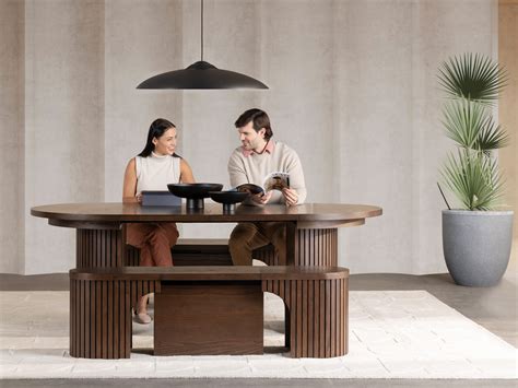 Extendable Round Table With Benches Transformer Table