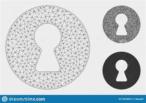 Inside Vector Mesh Carcass Model And Triangle Mosaic Icon Stock Vector