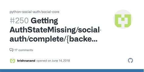 Getting Authstatemissingsocial Authcomplete Backend Error · Issue
