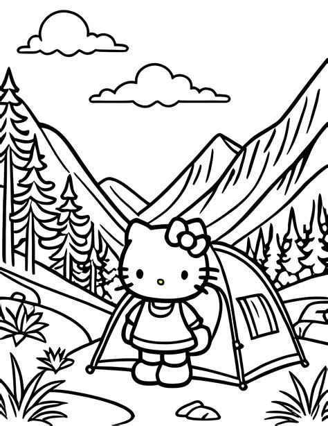 Раскраска Hello Kitty 34 распечатать Happybrushes