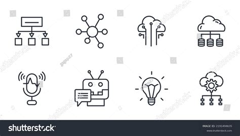 Machine Learning Icons Set Machine Learning Royalty Free Stock