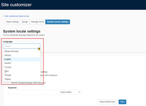 System Local Settings