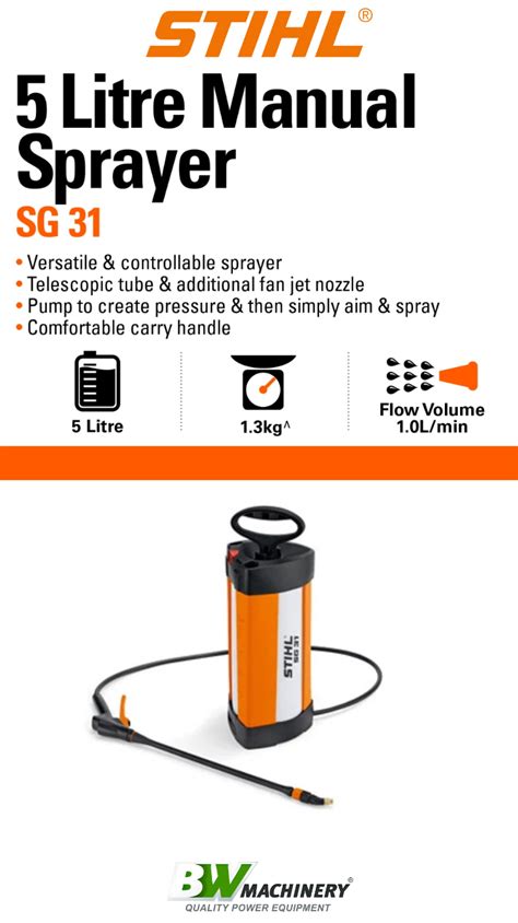 Stihl Sg L Manual Pressure Sprayer B W Machinery
