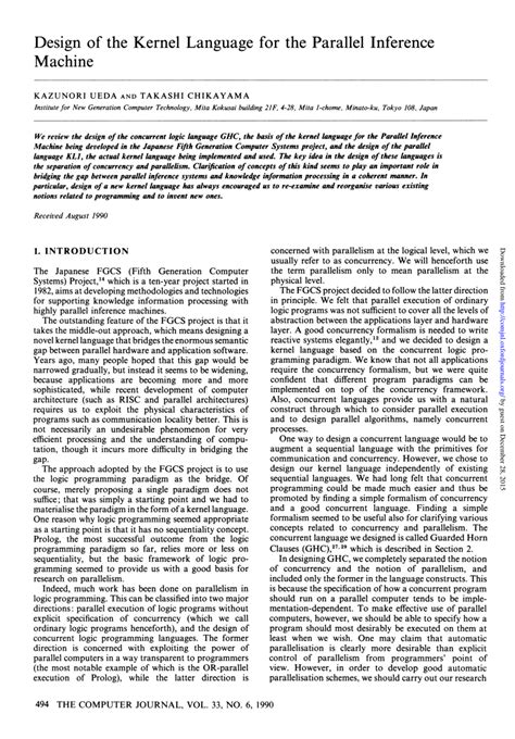 Pdf Design Of The Kernel Language For The Parallel Inference Machine