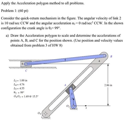 Apply The Acceleration Polygon Method To All Problems Problem 1 60 Pt Consider The Quick