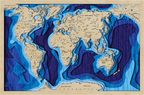 7 Layer 3d Rectangular Map Of The World Multi Layer Etsy Uk