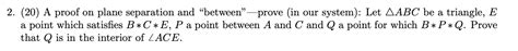 Solved A Proof On Plane Separation And Chegg Com