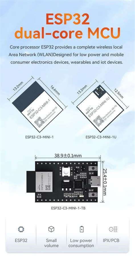Ebyte Esp32 C3 Mini 1 Tb Usb Wifi Modules 24ghz Esp32 C3 Esp32 Kit