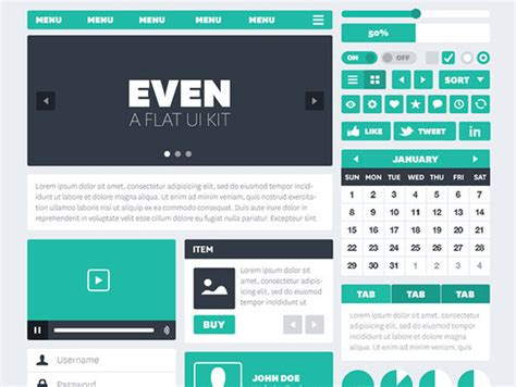 Free Flat Ui Kits For User Interface Designers