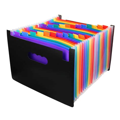12 24 Pockets Rainbow Accordion Expanding File Folder W Tab Portable