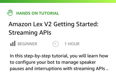 Getting Started With Amazon Lex