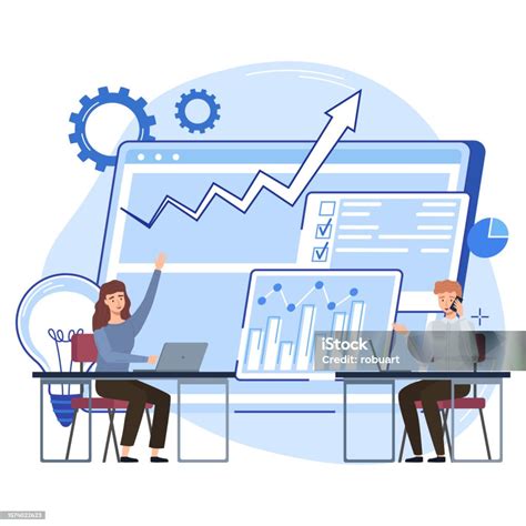 사무원 사무에는 다양한 행정 및 관리 업무가 포함됩니다 근로자 직원이 기여합니다 2명에 대한 스톡 벡터 아트 및 기타 이미지 2명 개발 경영자 Istock