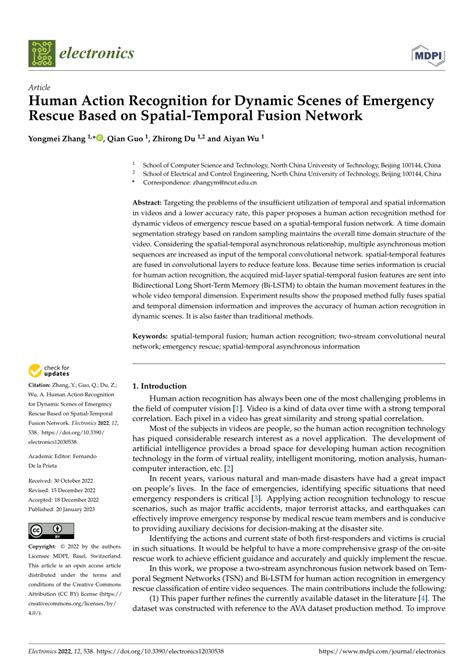 Pdf Human Action Recognition For Dynamic Scenes Of Emergency Rescue