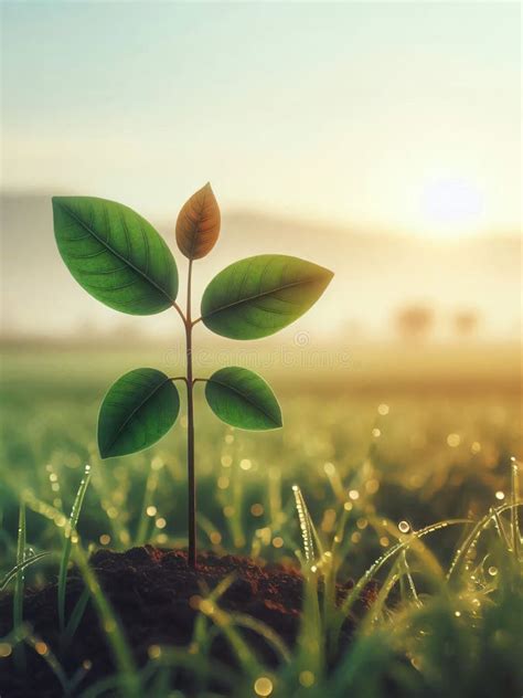 Plant Growing In Field Country Side In Bad Time Financial Development